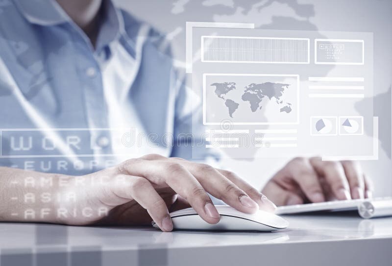 Man surfing the Internet stock image. Image of scroll - 70525553