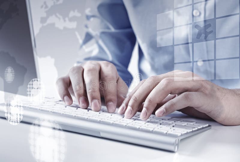 Man surfing the Internet stock image. Image of computer - 70757491