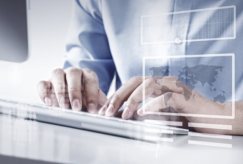 Man surfing the Internet stock image. Image of mouse - 71219907