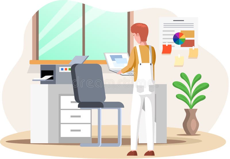 Happy Man Printer Stock Illustrations – 100 Happy Man Printer Stock ...