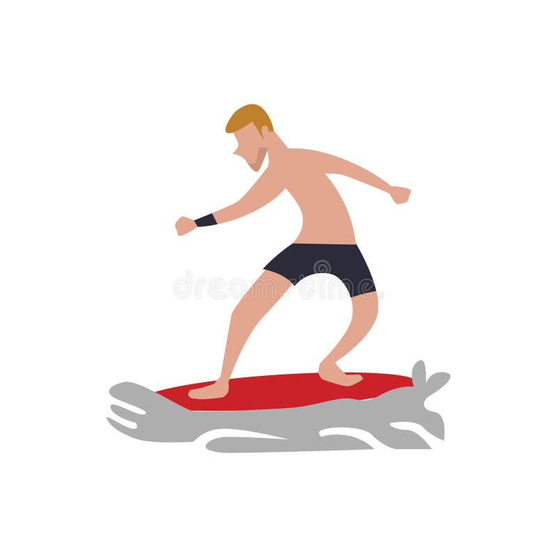 Man Surfing. Vector Illustration Decorative Design Stock Vector ...