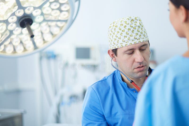 Man Surgeon at Work in Operating Room Stock Image - Image of hospital ...