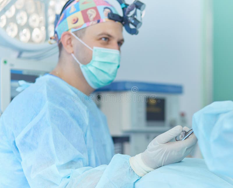 Man Surgeon at Work in Operating Room Stock Photo - Image of doctor ...