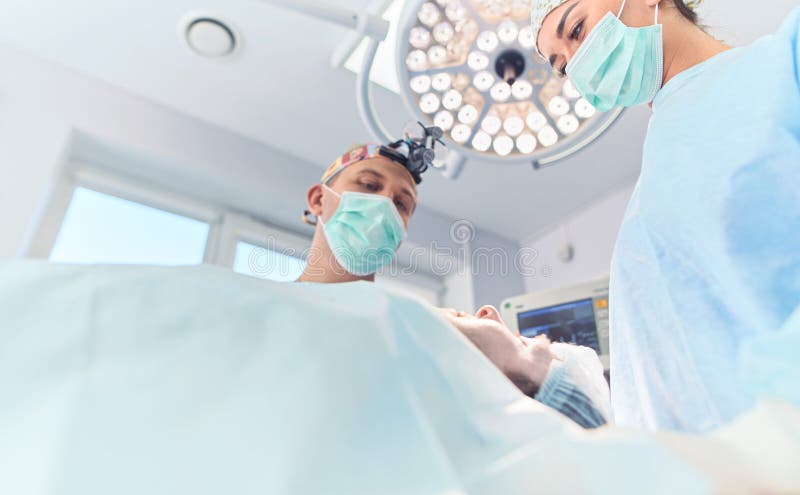 Man Surgeon at Work in Operating Room Stock Image - Image of clinic ...