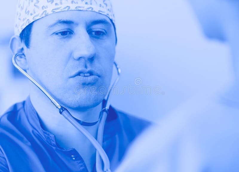 Man Surgeon at Work in Operating Room Stock Photo - Image of operating ...