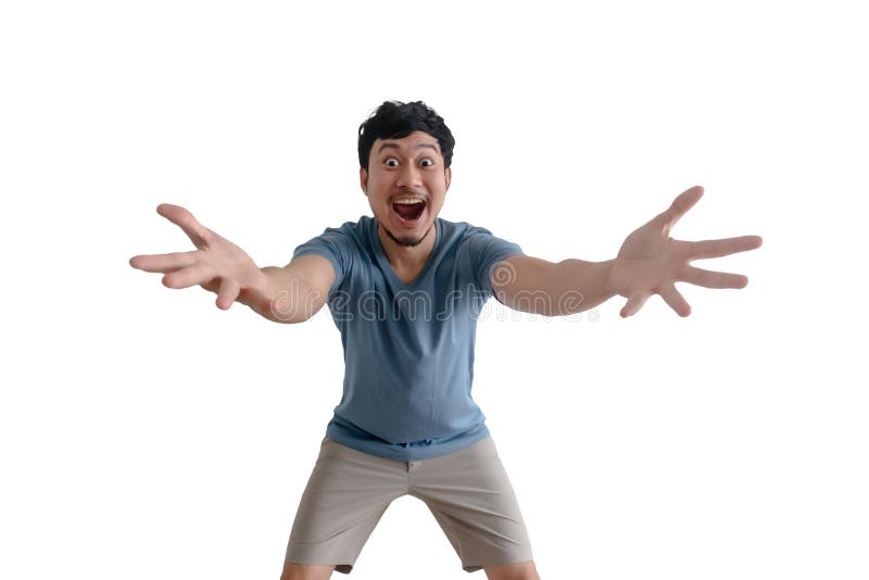 Man Surprised Action Pose Isolated Background Stock Photos - Free ...
