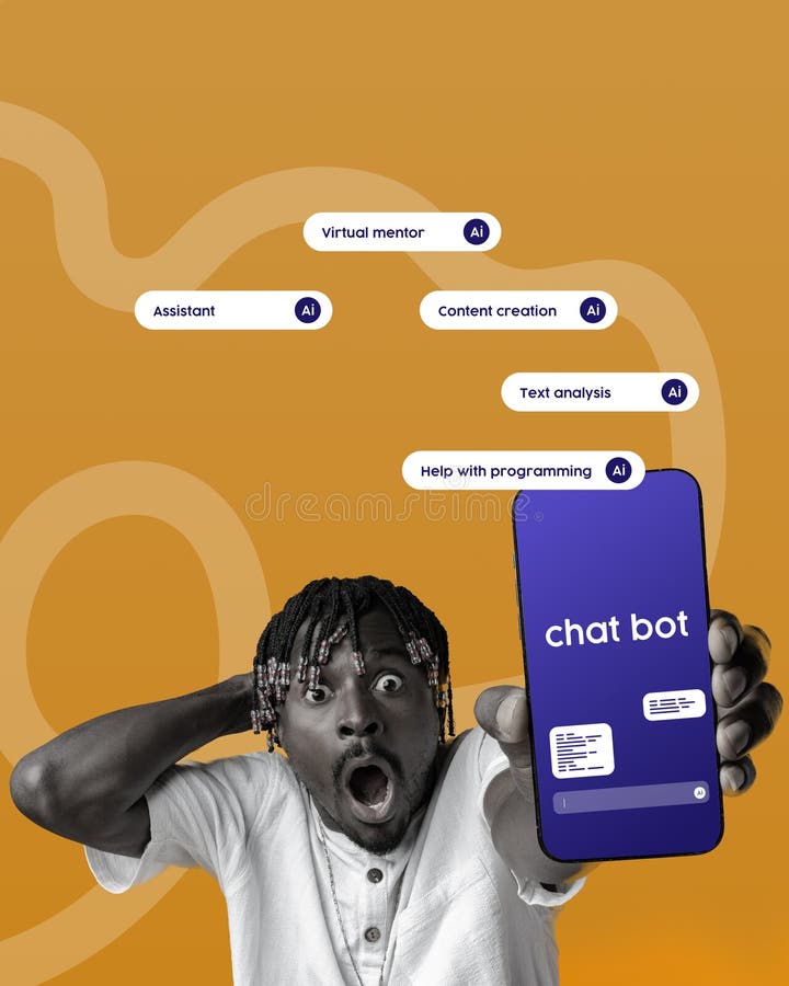 Man Surprised by Chatbot Capabilities while Engaged in Digital Communication at Home during ...