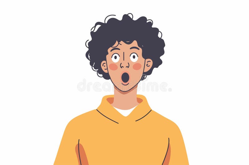 Man with Surprised Expression Isolated Vector Style Stock Vector ...