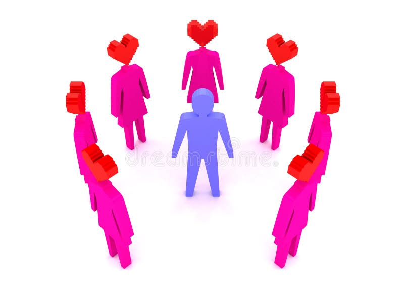 Man Surrounded Women Stock Illustrations – 178 Man Surrounded Women ...