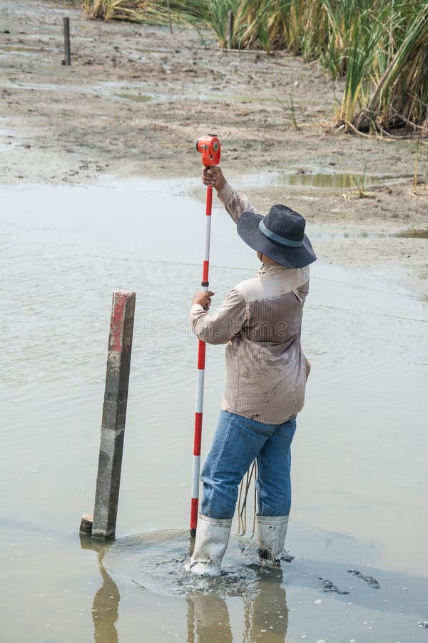 Man Survey Boundary of Area Editorial Photography - Image of points ...