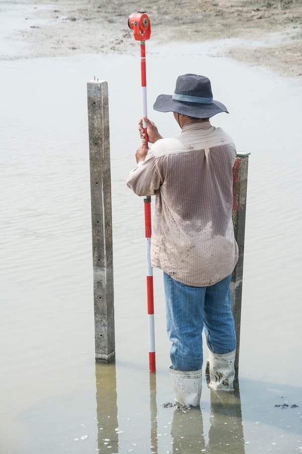 Man Survey Boundary of Area Editorial Stock Photo - Image of inspection ...