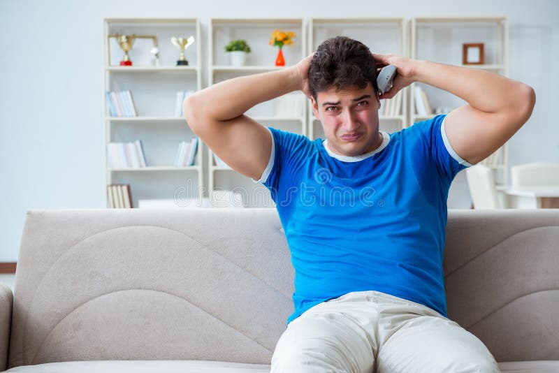 The Man Sweating Excessively Smelling Bad at Home Stock Photo - Image ...