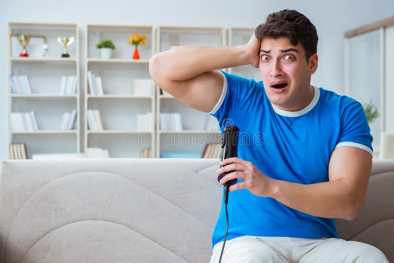The Man Sweating Excessively Smelling Bad at Home Stock Photo - Image ...