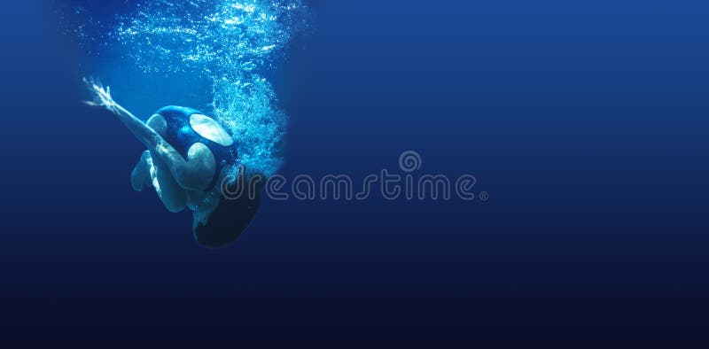 Man swimming in blue water stock image. Image of strength - 105299503