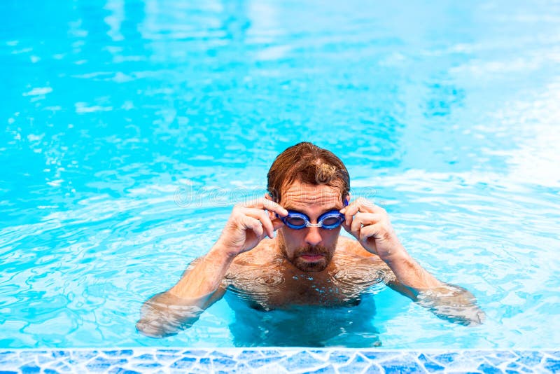 Man Swimming in an Indoor Swimming Pool. Stock Image - Image of healthy ...