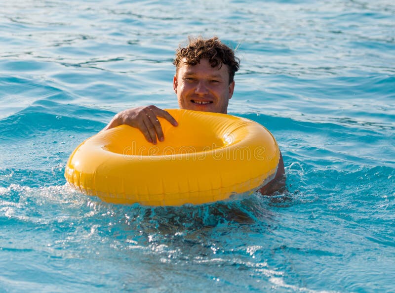 The Man is Swimming in the Pool Stock Image - Image of active, handsome ...