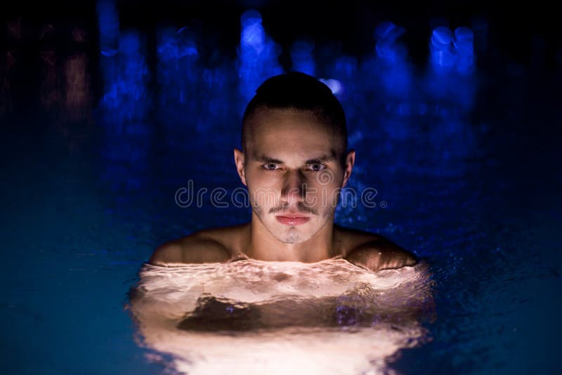 Man swimming in the pool stock photo. Image of pool, handsome - 98342078