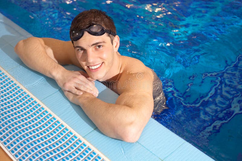 Man in swimming pool stock photo. Image of recreation - 30717956