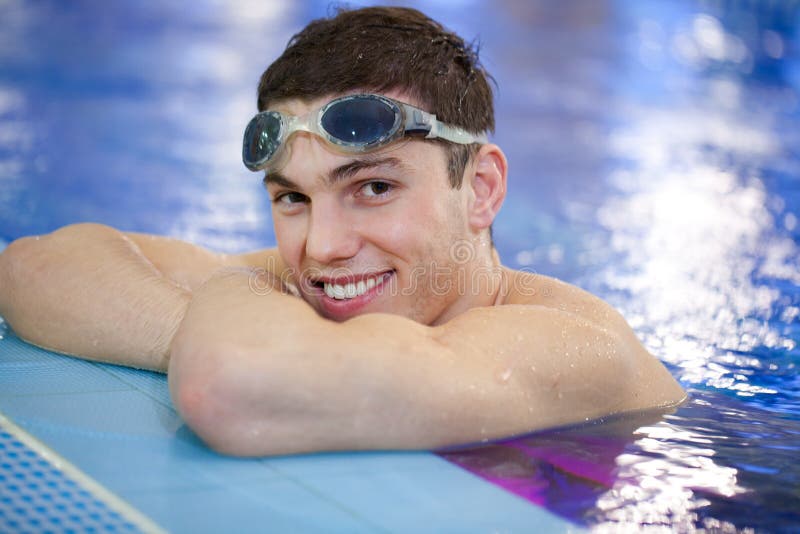 Man in swimming pool stock image. Image of face, fresh - 38863701