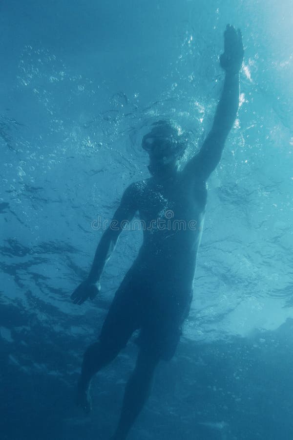 Man Swimming in the Sea on Vacations. Stock Image - Image of active ...