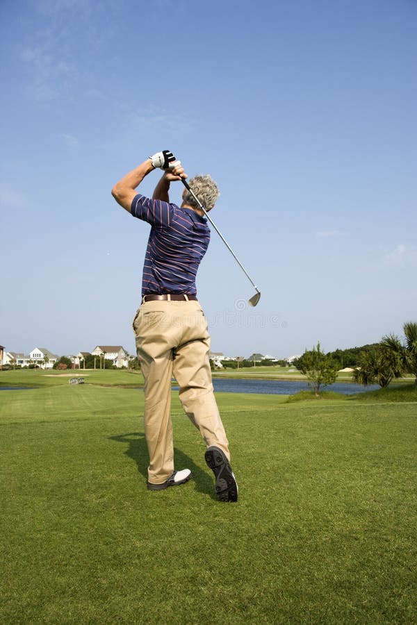 Man Putting at Golf Course. Stock Image - Image of play, game: 2038323