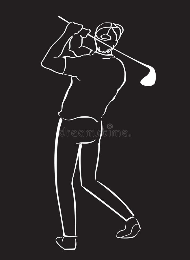 Man swinging golf vector stock vector. Illustration of person - 92508284