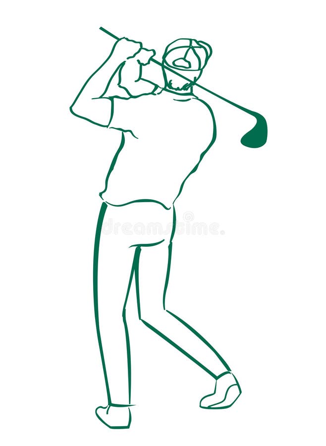Man swinging golf vector stock vector. Illustration of design - 92508353