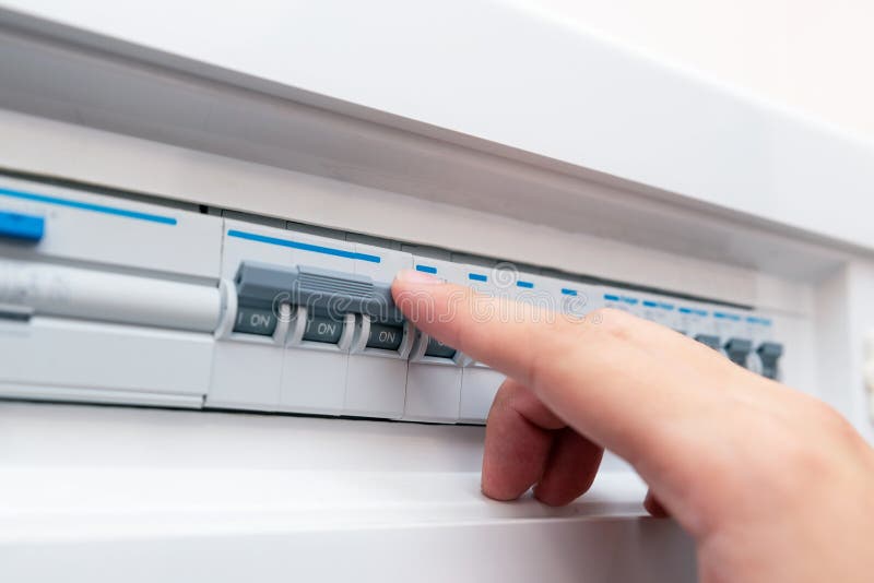 Man Switches Fuse in Electrical Switchboard Stock Image - Image of ...