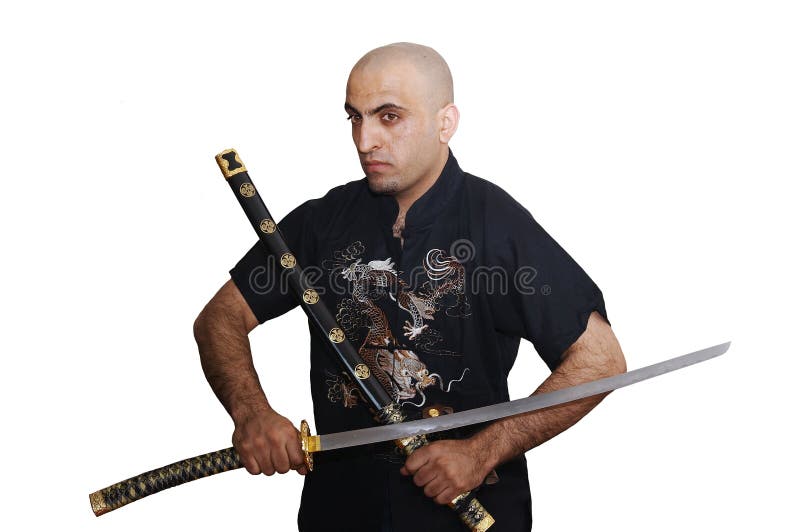 The man with sword stock image. Image of body, fierce - 1567977