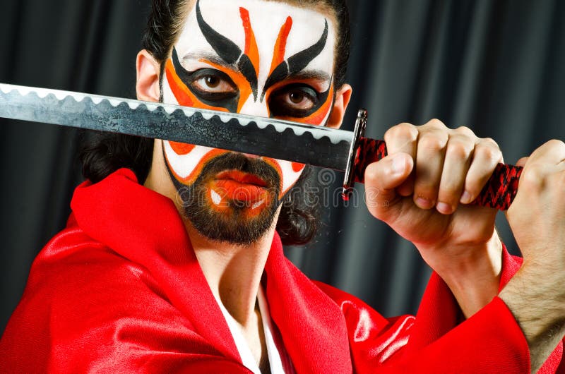 Man with sword stock image. Image of japan, face, male - 38702175