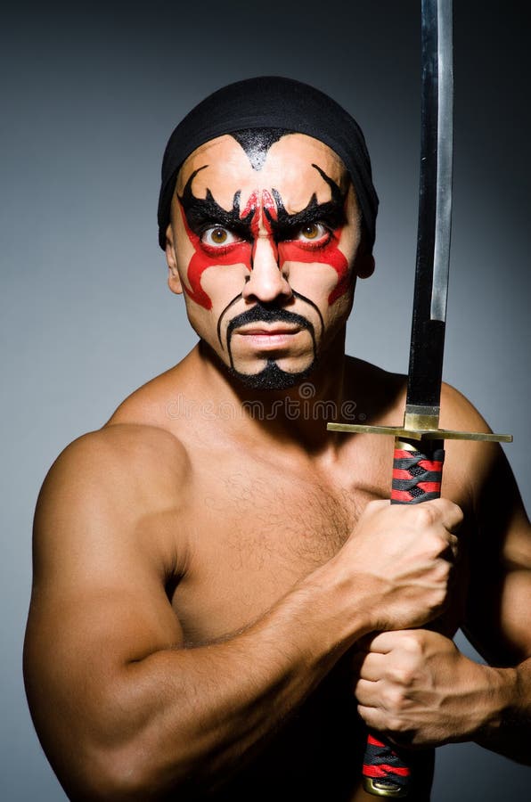 Man with sword stock image. Image of dark, combative - 33343903