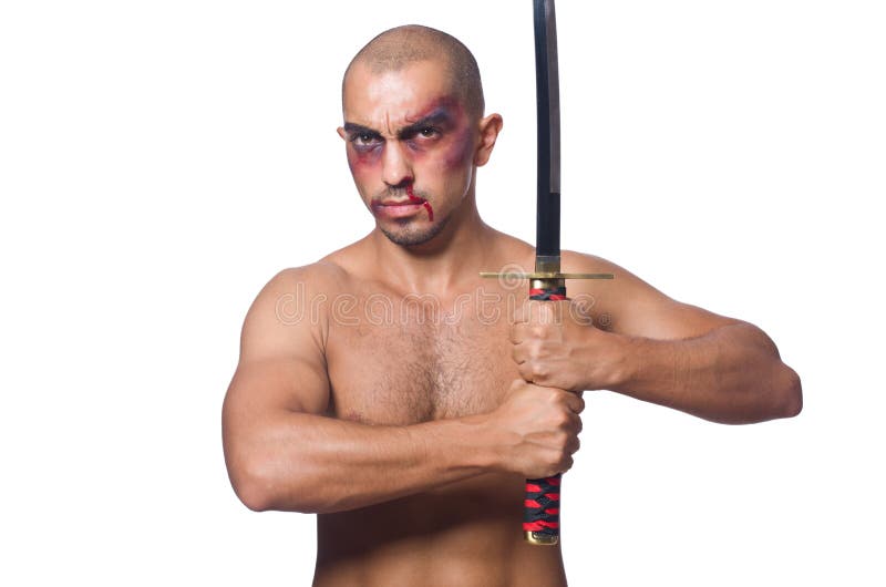 Man with sword isolated stock photo. Image of blade, history - 41916260