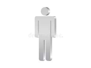 Man symbol 3d stock vector. Illustration of white, restroom - 3810453
