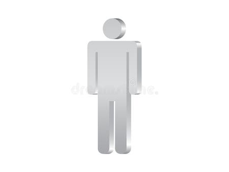 Man symbol 3d stock vector. Illustration of white, restroom - 3810453