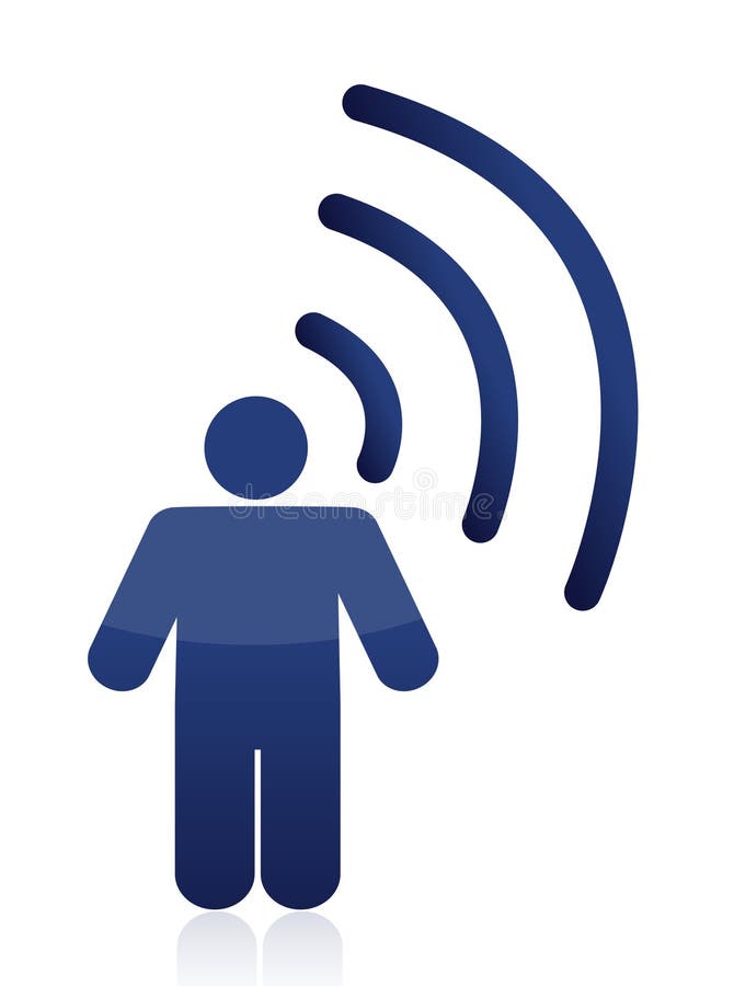 Person Wifi Wireless Connection To People Groups Stock Vector ...