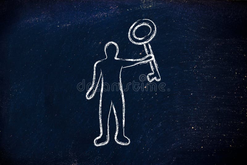 Man Symbolically Holding Giant Key Stock Photos - Free & Royalty-Free ...