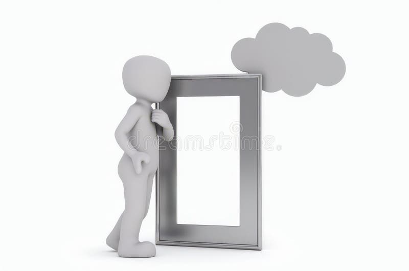 A Man Symbolizes Thoughts, Reflection, Throwing a Cloud of Thoughts ...