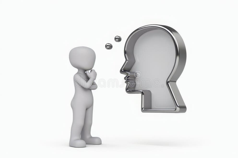 A Man Symbolizes Thoughts, Reflection, Throwing a Cloud of Thoughts ...