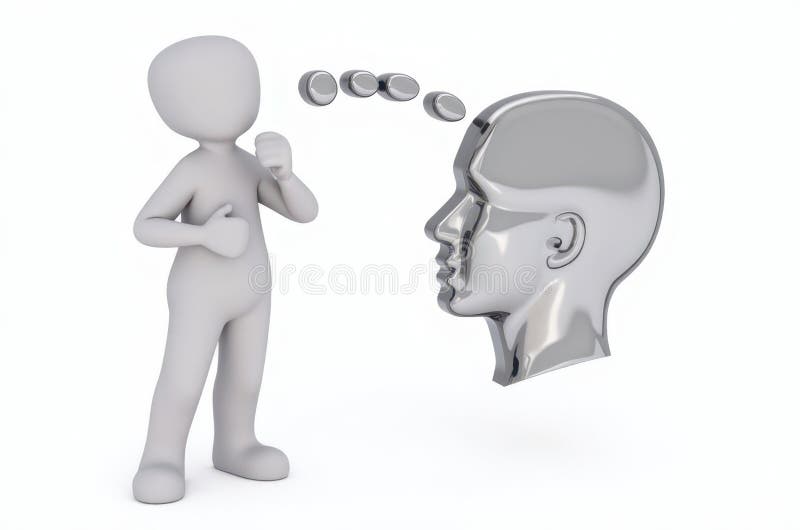 A Man Symbolizes Thoughts, Reflection, Throwing a Cloud of Thoughts ...