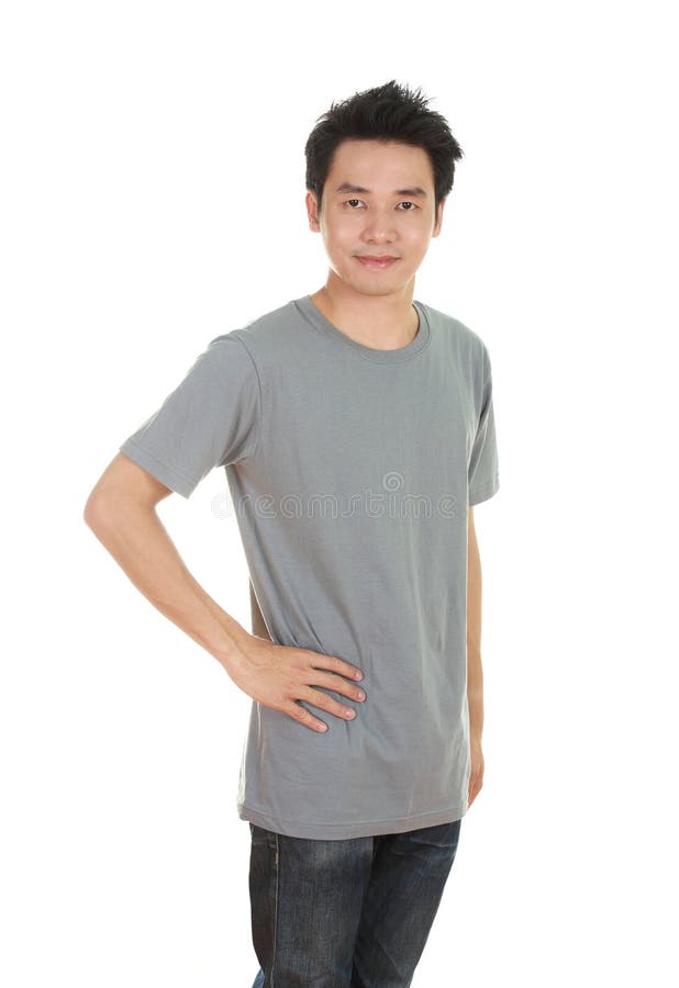 Man with T-shirt (side View) Stock Image - Image of casual, clothes ...