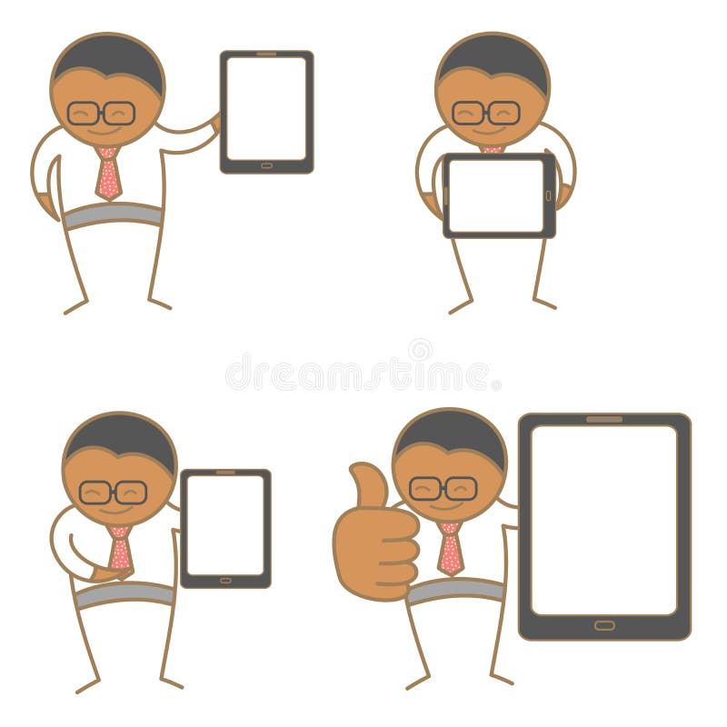 Man with tablet stock vector. Illustration of concept - 29029538