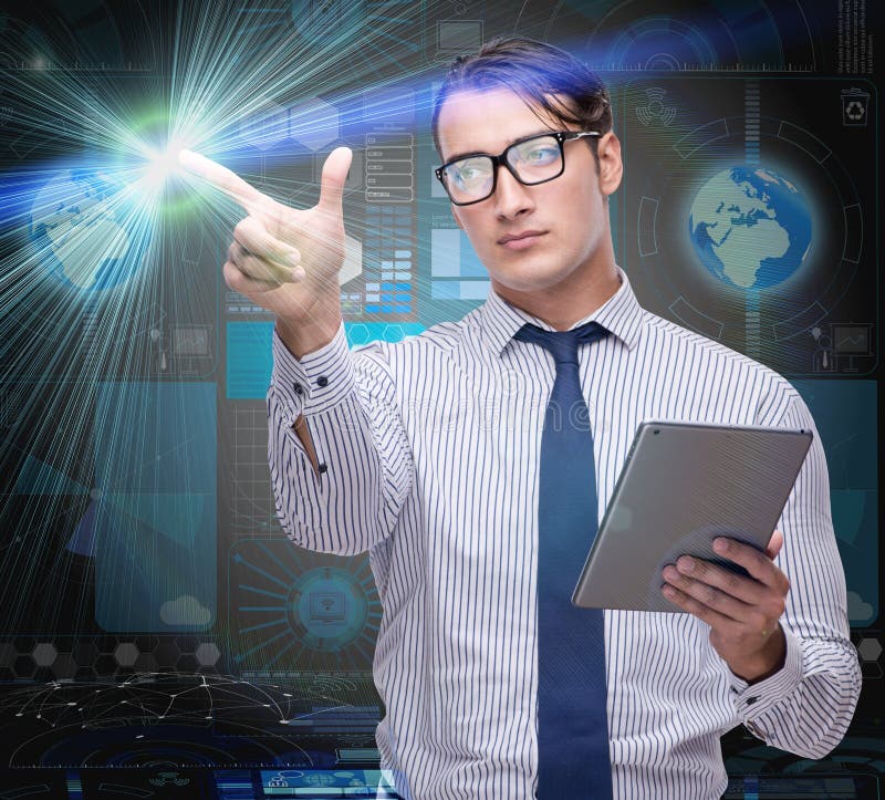 Man with Tablet in Data Mining Concept Stock Photo - Image of ...