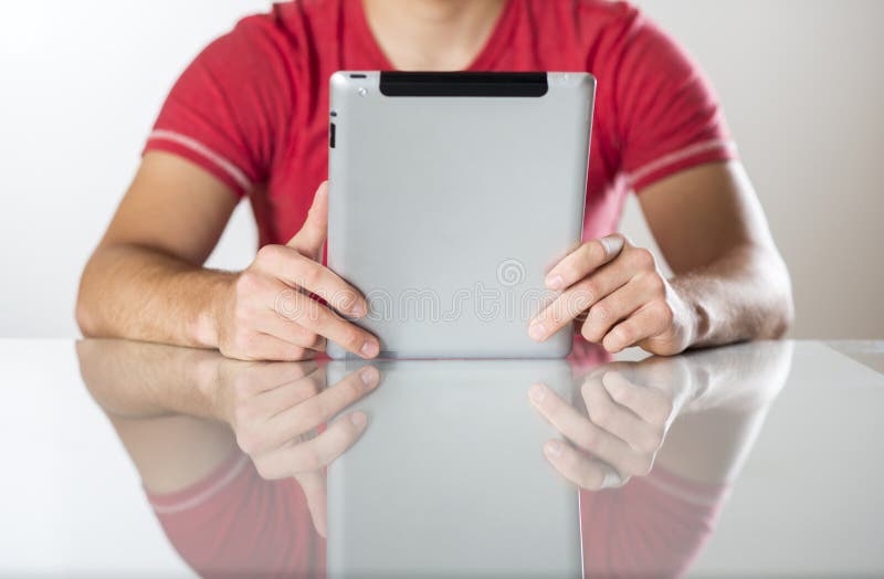 Man with tablet stock photo. Image of tablet, caucasian - 31298980
