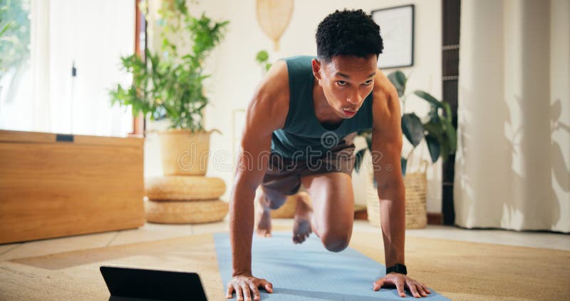 Man, Tablet or Gym Tutorial for Plank Exercise, Online Course or ...