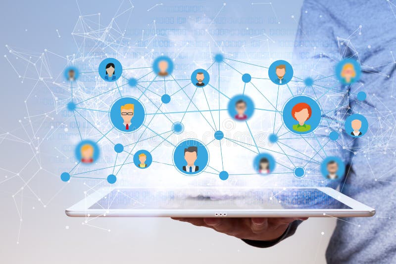 Man Tablet PC Social Network Stock Image - Image of client, hand: 105386887