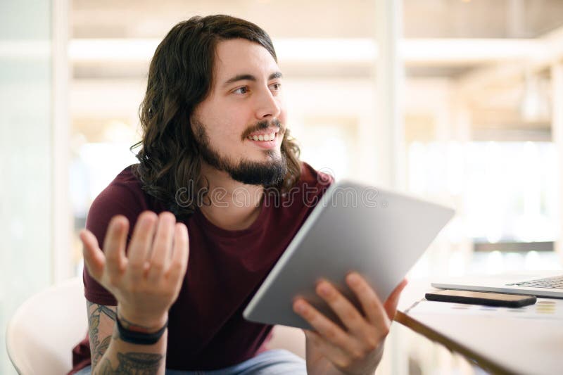 Man, Tablet or Sharing Web Design Idea for New Cybersecurity, it or ...