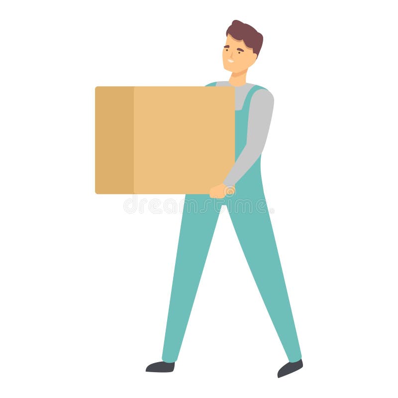 Man Take Package Box Icon Cartoon Vector. Work House Stock Vector ...