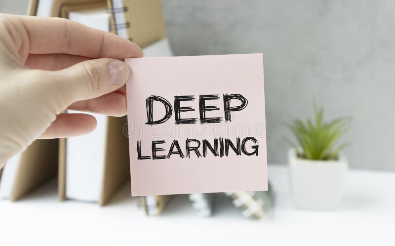 Man Take a Paper with Text Deep Learning Stock Image - Image of ...
