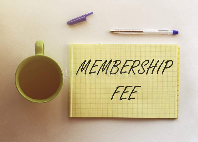 Man Take a Paper with Text MEMBERSHIP FEE on the Shirt with Office ...