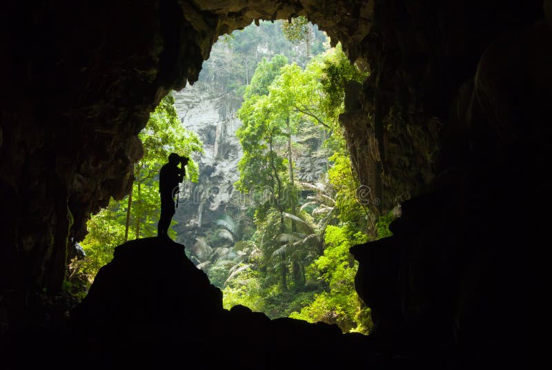 Man inside a cave stock image. Image of landscape, effect - 30036205